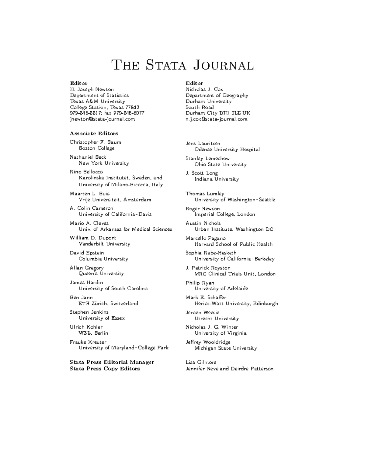 Document stata journal system gmm - The Stata Journal Editor H. Joseph ...