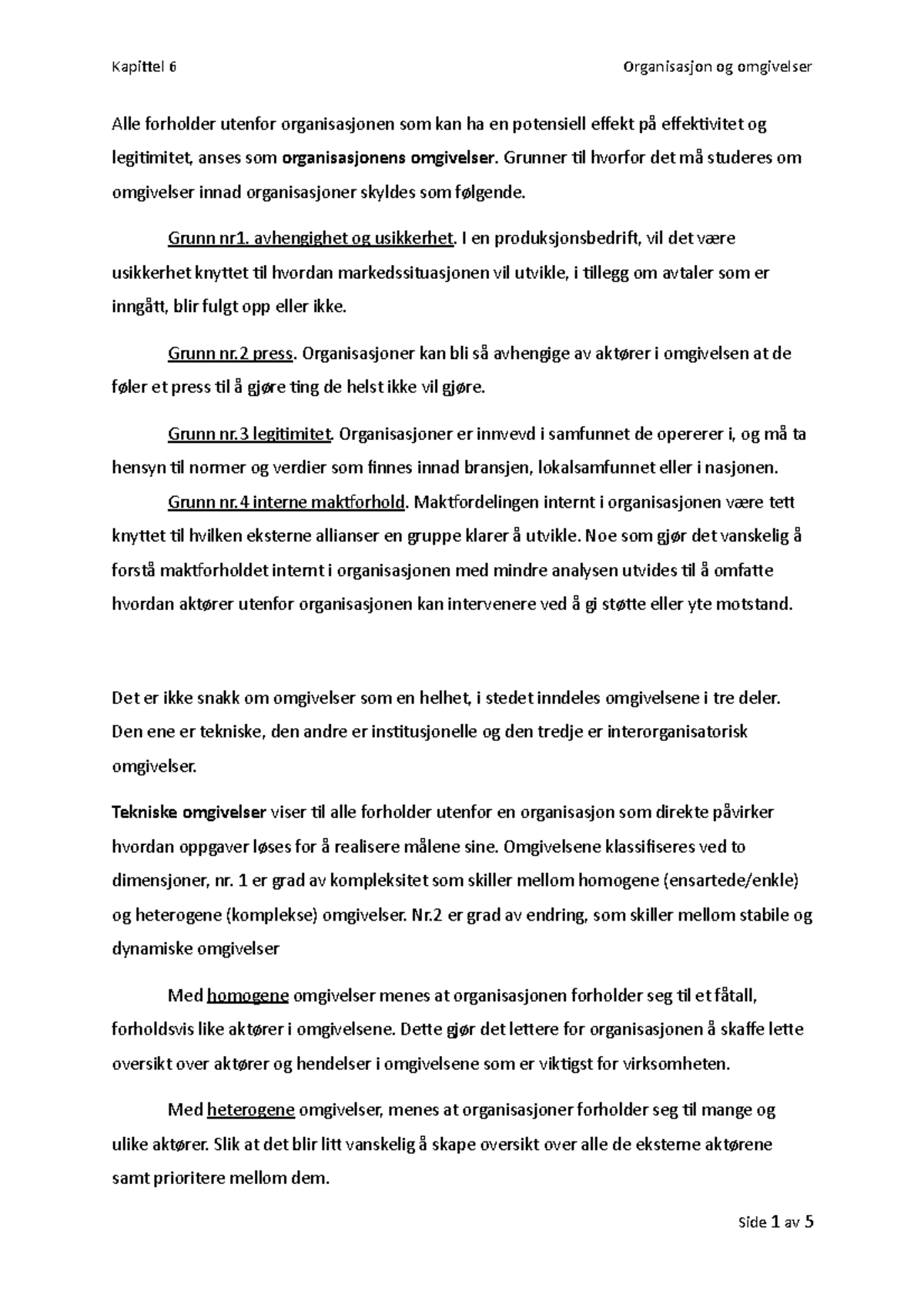 Kapittel 6 - ORG1001 - Studocu
