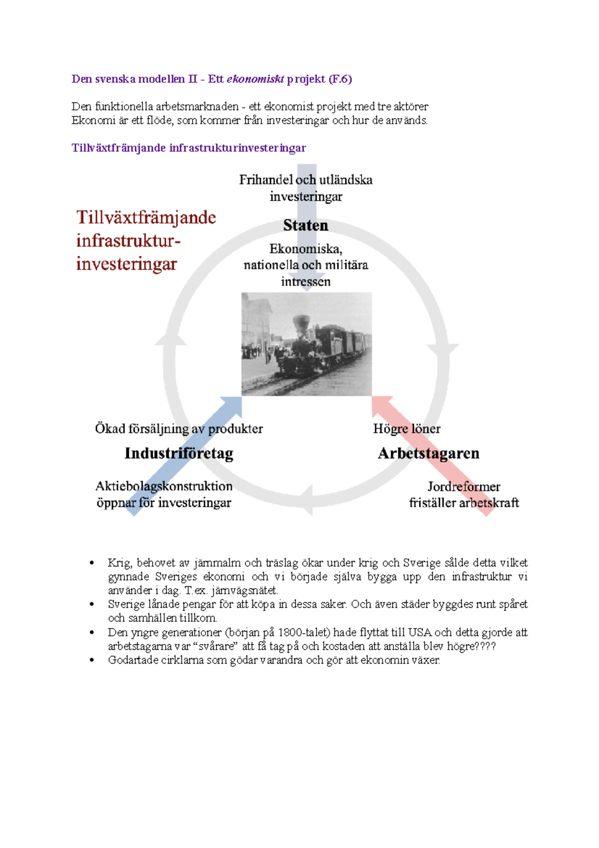 Föreläsning 6 Den svenska modellen II - Den svenska modellen II - Ett ...