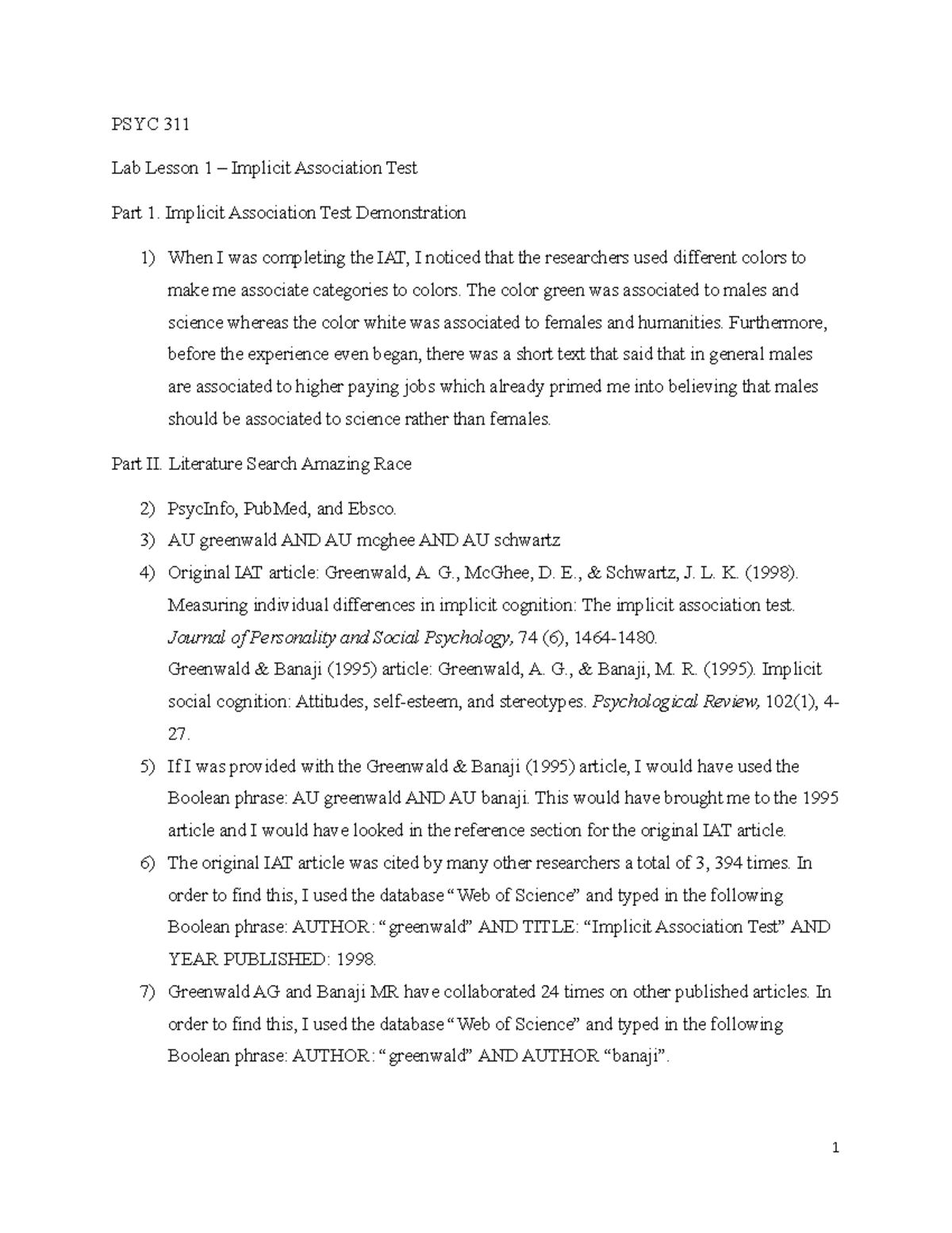 Lab lesson 1 in rm - PSYC 311 Lab Lesson 1 – Implicit Association Test ...