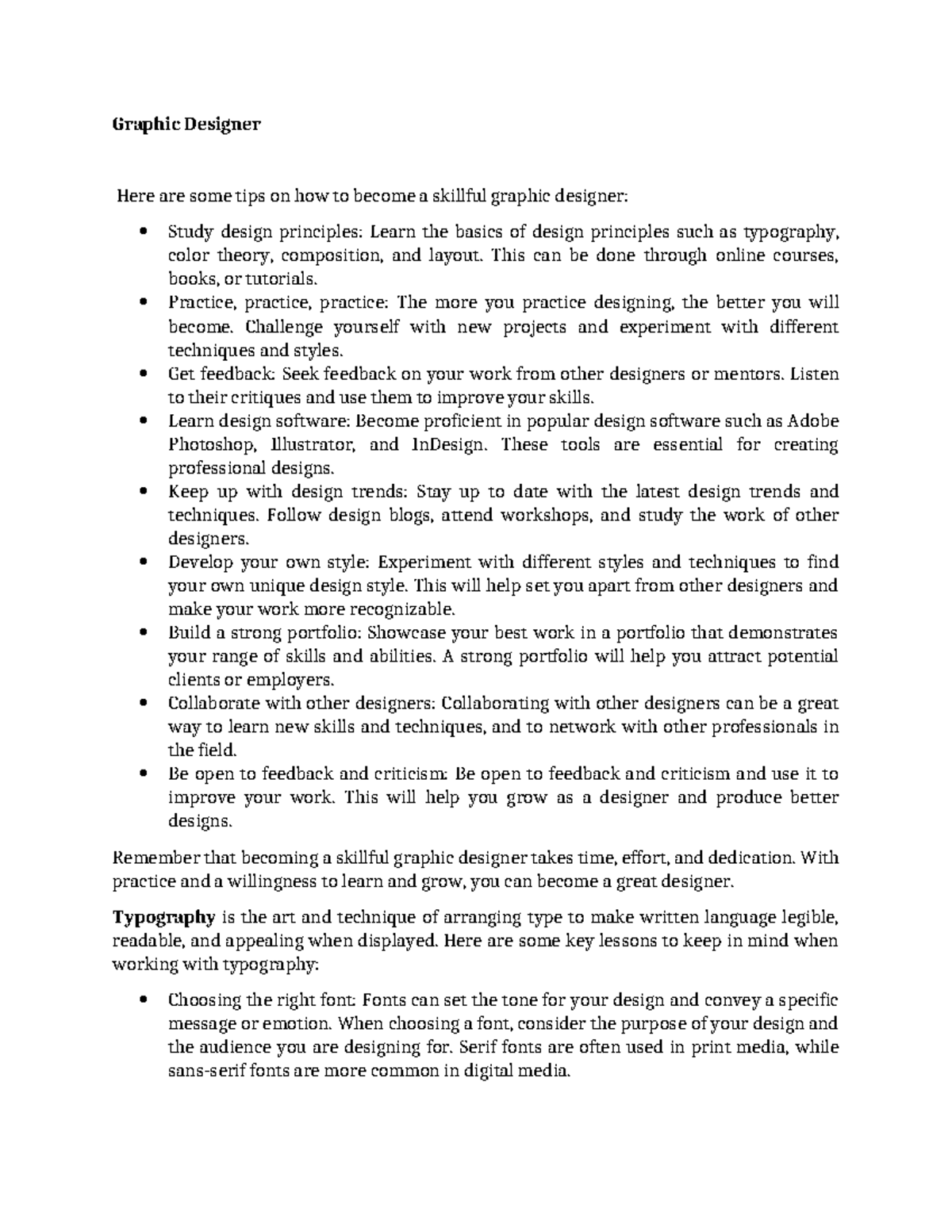 Graphic Designer - Summary Fundamentals of Research and Research Design ...