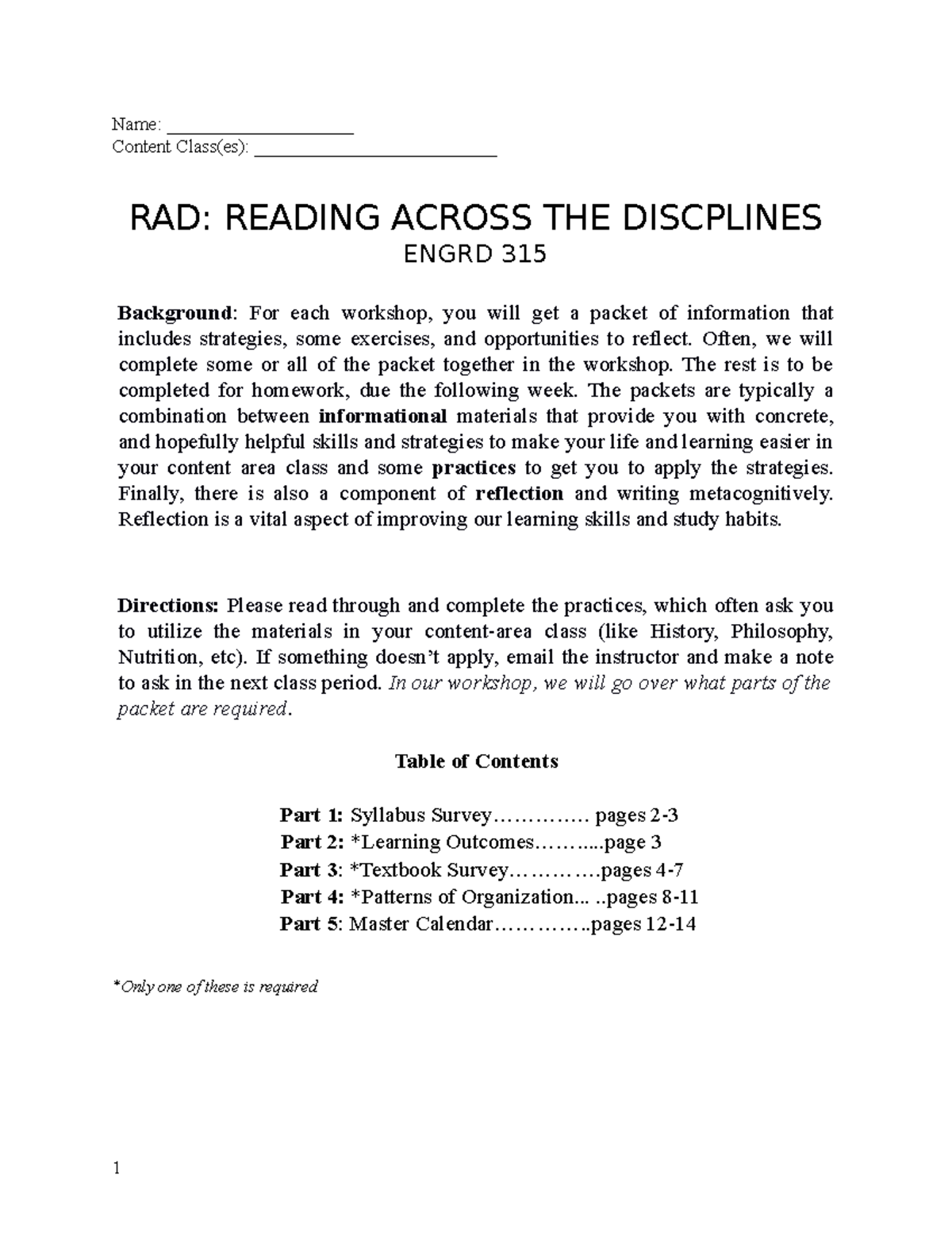 RAD Lesson 1 - Lecture notes 1 - Name: ____________________ Content ...