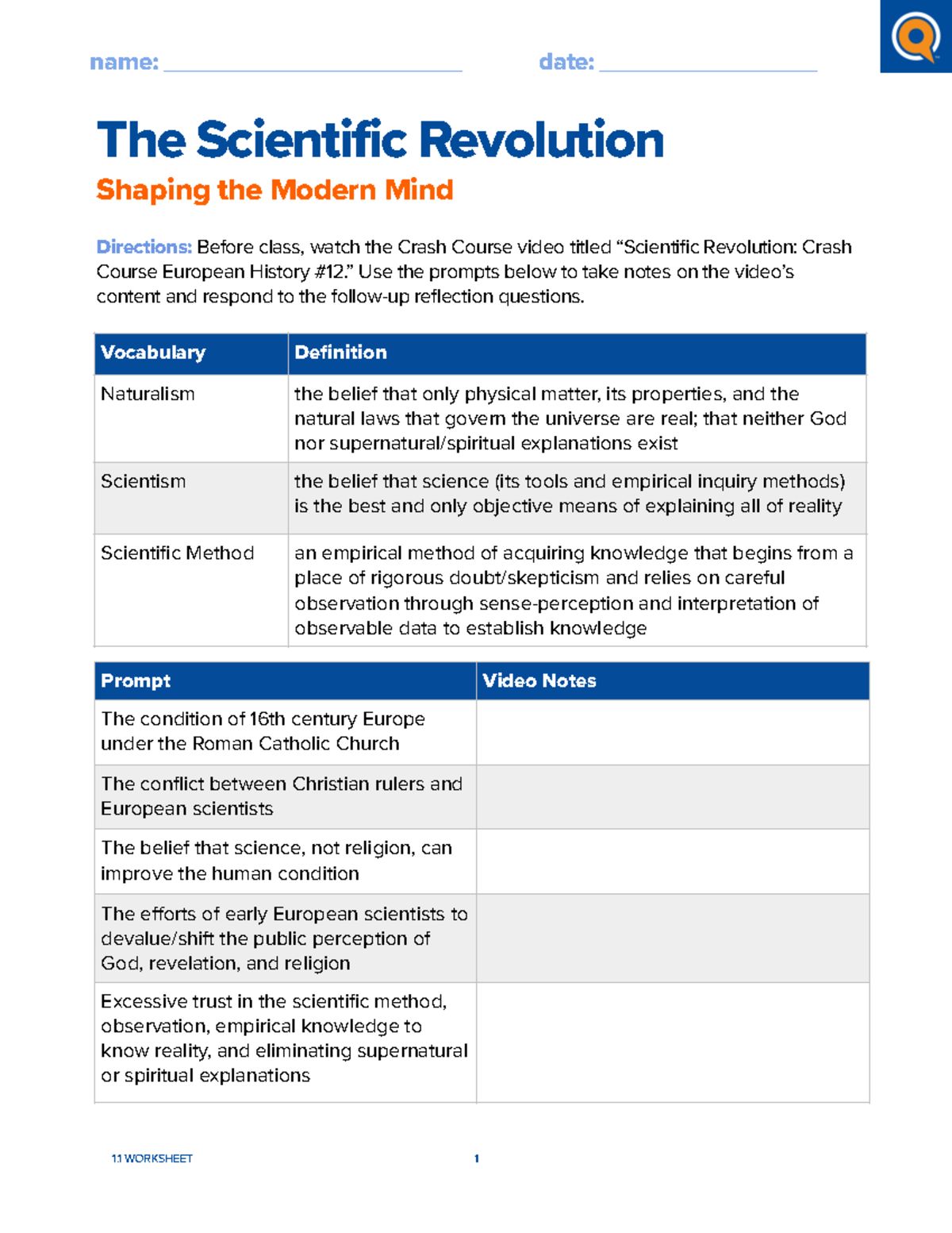 122isjsjjsjssik - 1 WORKSHEET 1 The Scientific Revolution Directions ...