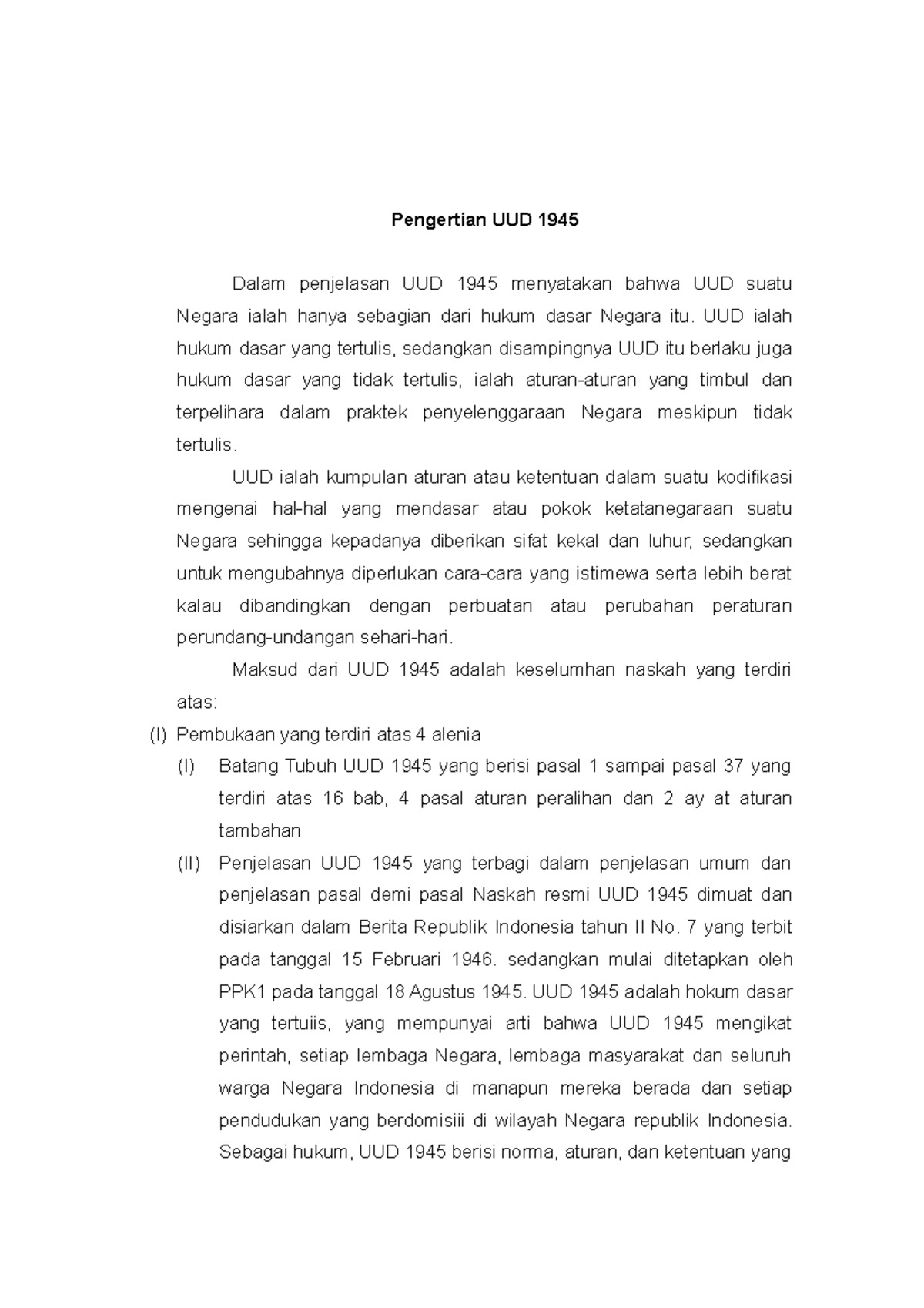 Pengertian UUD 1945 - Pengertian UUD 1945 Dalam penjelasan UUD 1945 ...