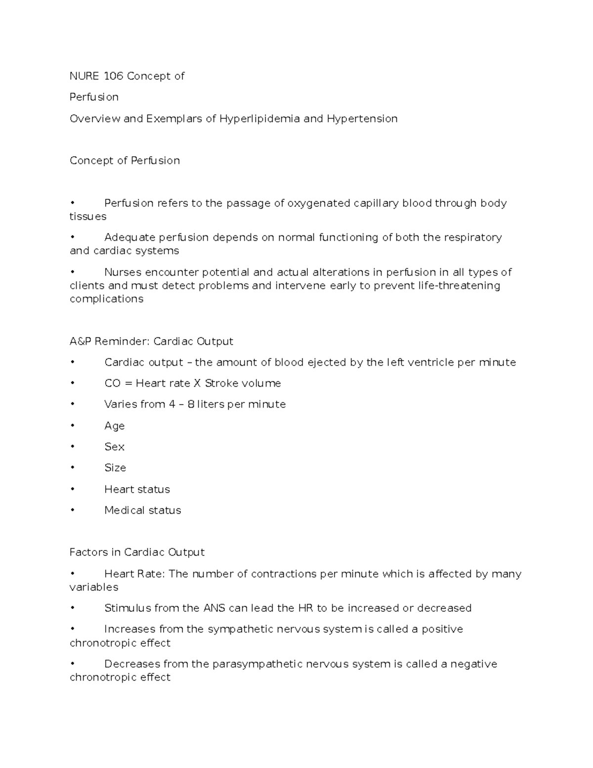 Perfusion - NURE 106 Concept of Perfusion Overview and Exemplars of ...