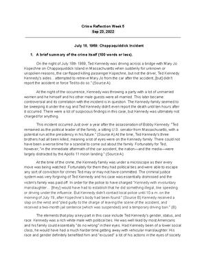 Crime Reflection week 4 - = (Source A) Kennedy was allegedly shot by ...
