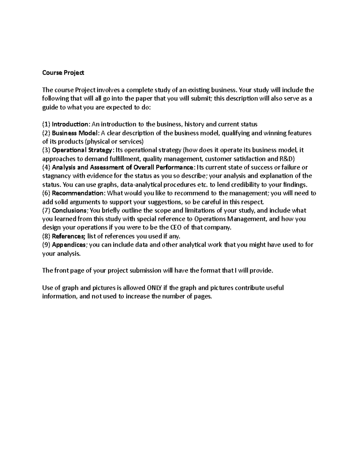 Course Project on exiting business model - Course Project The course ...