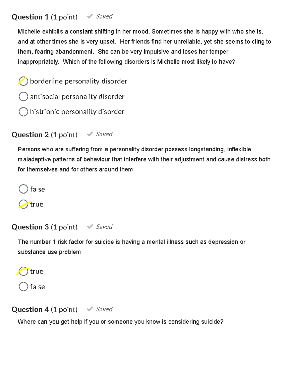 Week 10 Quiz - quiz - Question 1 (1 point) Question 2 (1 point) Question 3 (1 point) Question 4 ...