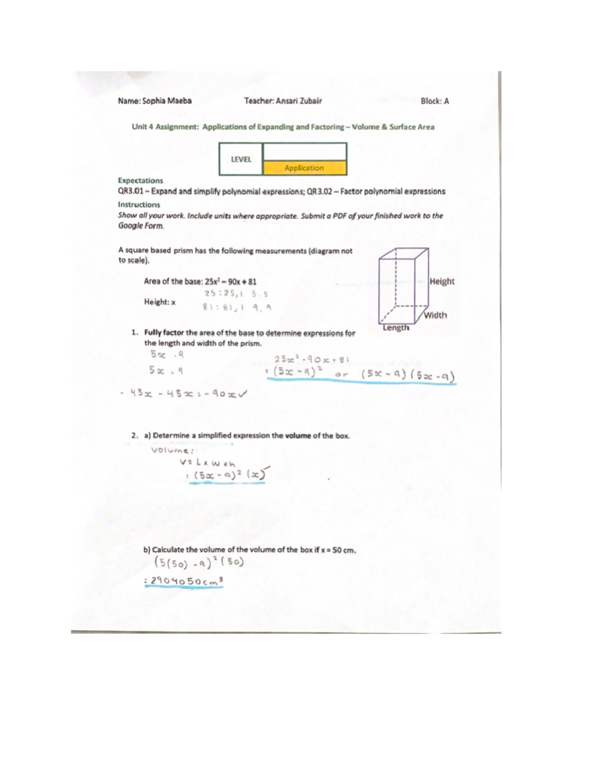Surface Area and Volume - - Studocu