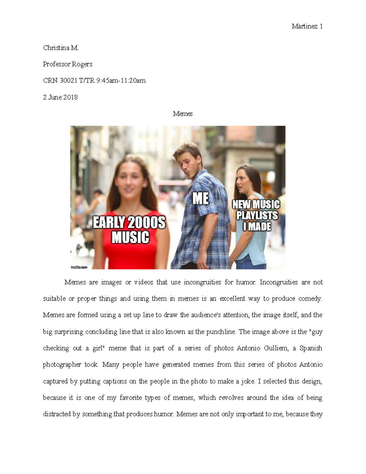 Research paper about memes - Martinez 1 Christina M. Professor Rogers ...