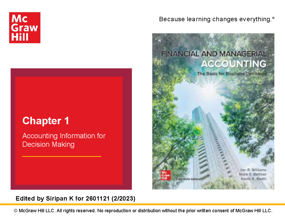 01 2601121 Ch1 - cool - ####### Because learning changes everything ...