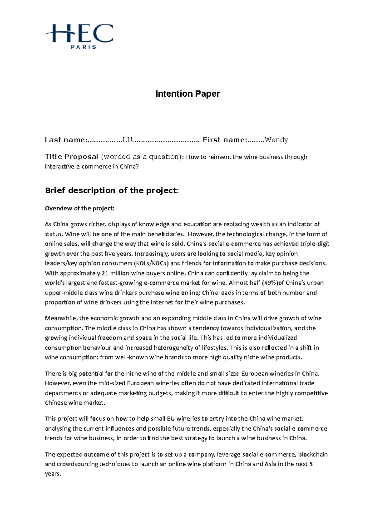 Capstone - Intention Paper- all tracks-2022 BF - Intention Paper Last ...