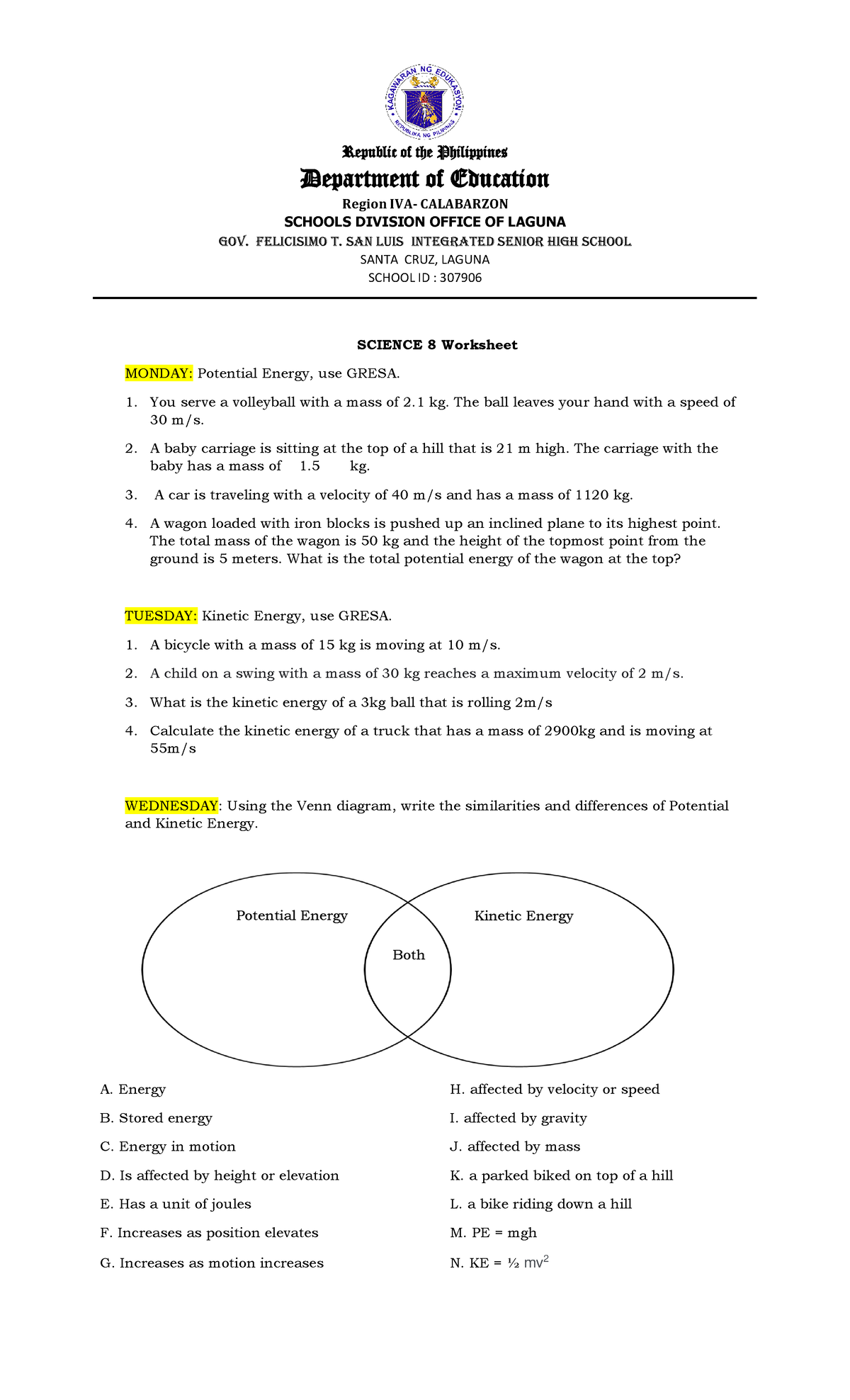 Science 8 module - PE KE SOUNDS - Republic of the Philippines ...
