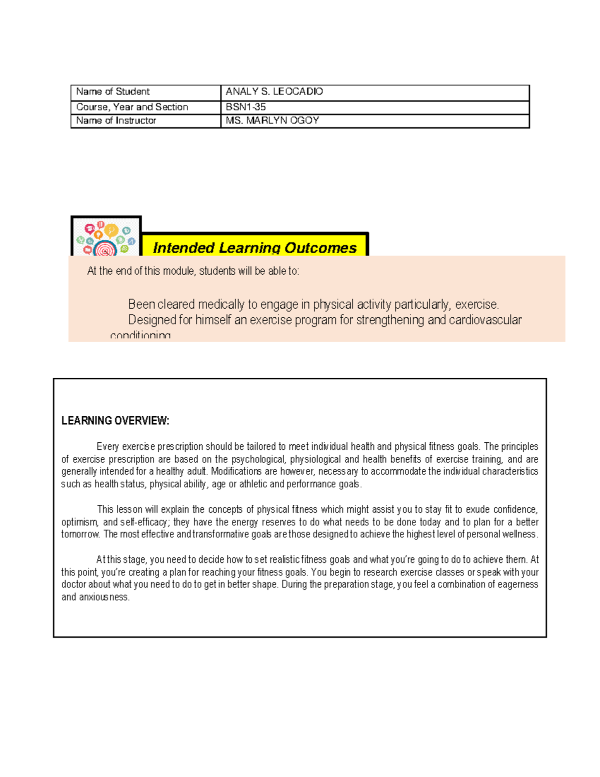 Activity 3 Preparation Stage - Name of Student ANALY S. LEOCADIO Course ...