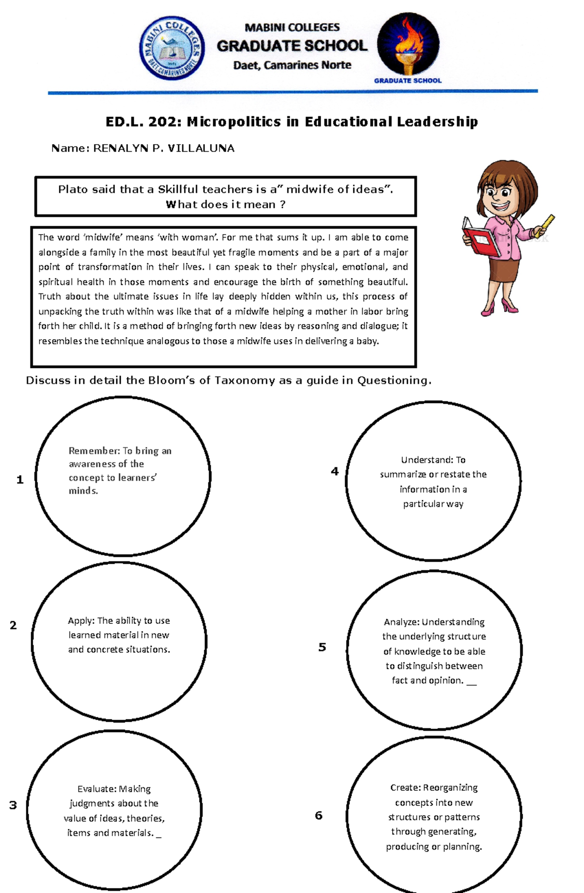 TASK 2 Renalyn Villaluna - ED. 202: Micropolitics in Educational ...