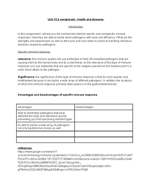 Unit 12 .2 assignment - Unit 12 assignment biology Examine the ...