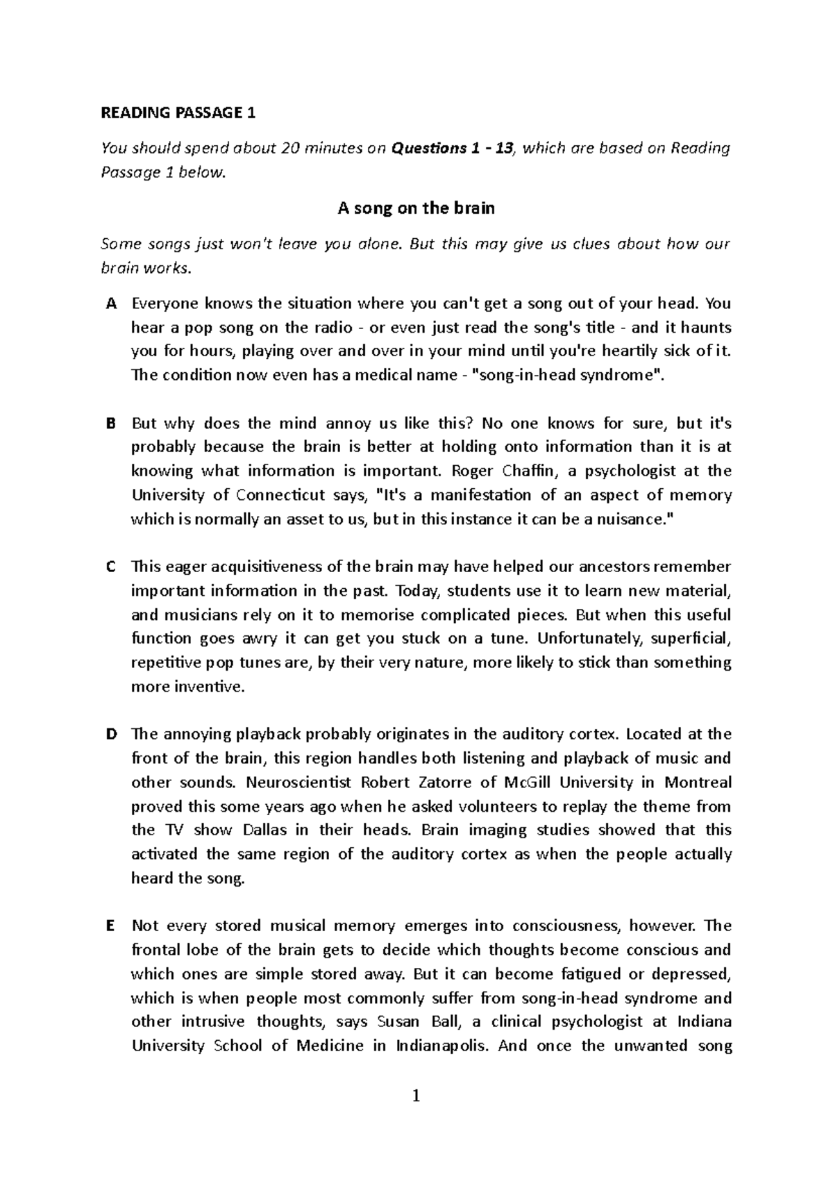 IE2 3 Reading TEST 20 6 22 - READING PASSAGE 1 You should spend about ...