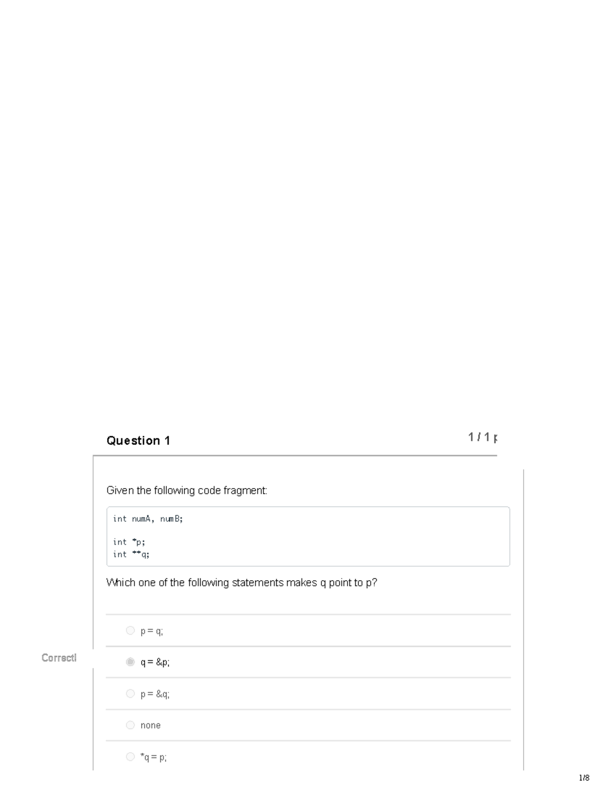 Practice Quiz 4.3 - Multiple Indirection - Pracঞce Quiz Ɠ.ƒ - Mulঞple ...