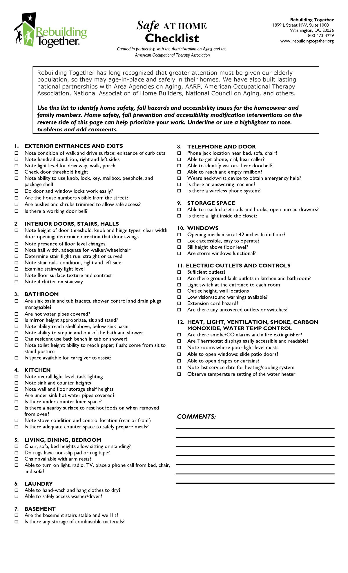 Safe AT HOME Checklist - Studocu