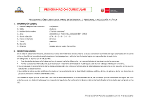 2do Programacion Anual D.P.C.C - PROGRAMACIÓN CURRICULAR ANUAL DE DESARROLLO PERSONAL ...