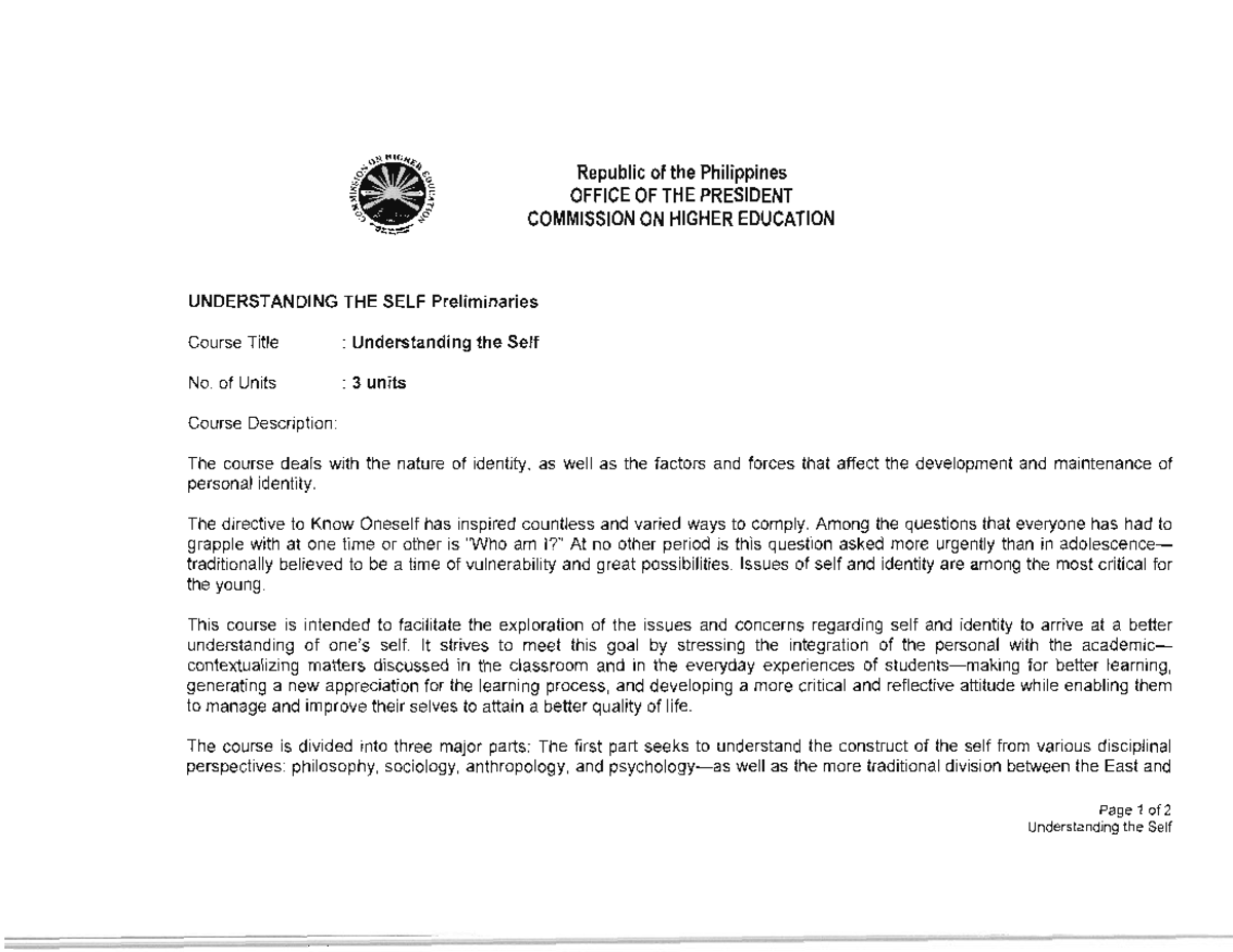 Understanding-the-Self - Accounting - Studocu