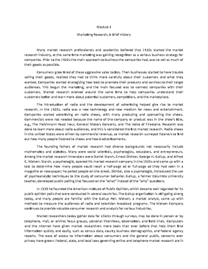 Class Module 1 MR - Module 1 Introduction to Marketing Research ...