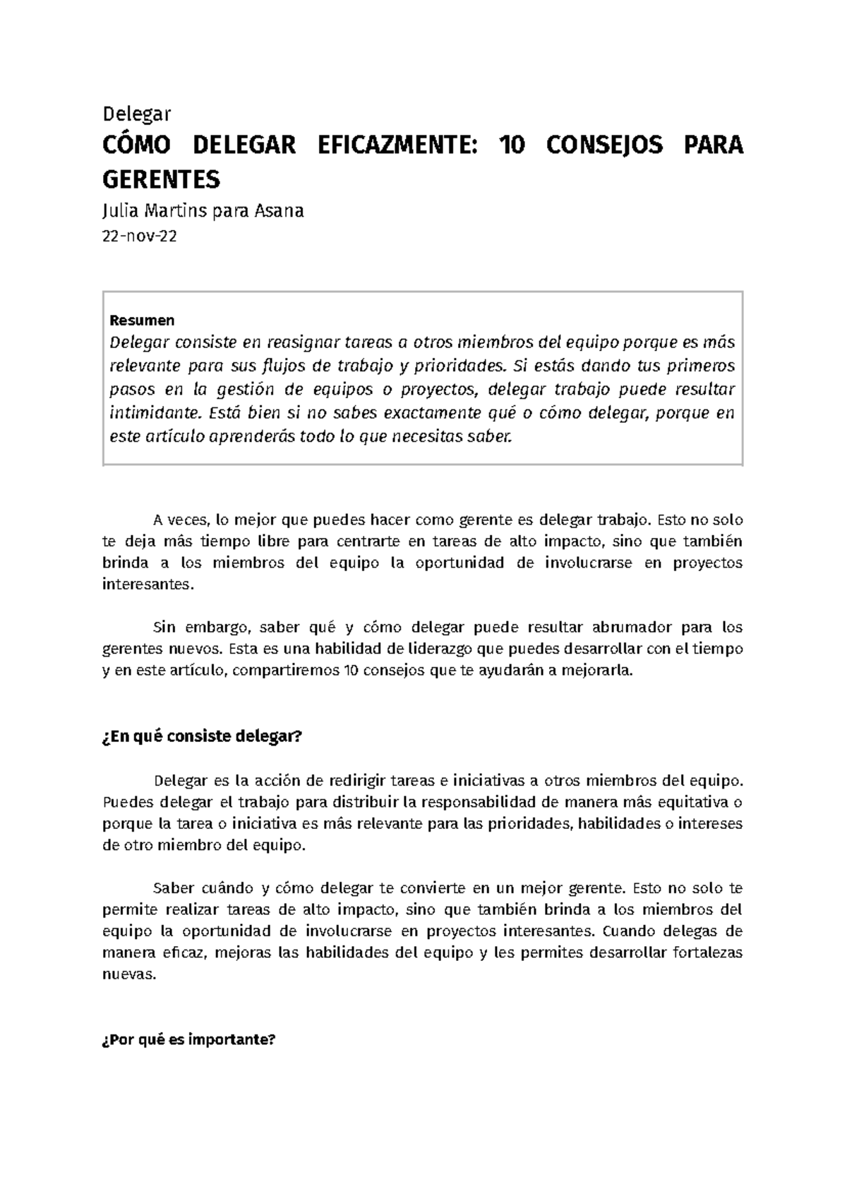 CÓMO Delegar Eficazmente 10 Consejos PARA Gerentes - Delegar CÓMO ...