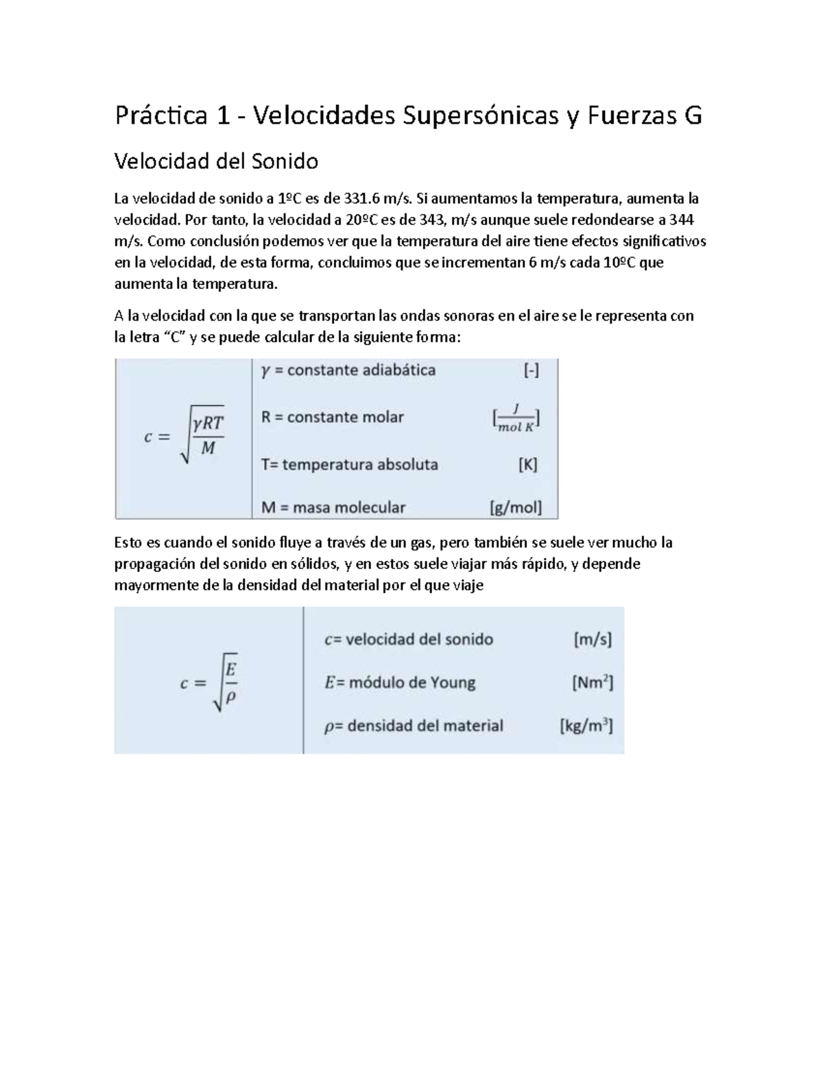 Práctica 1 Flujo Compresible - Práctica 1 - Velocidades Supersónicas y ...