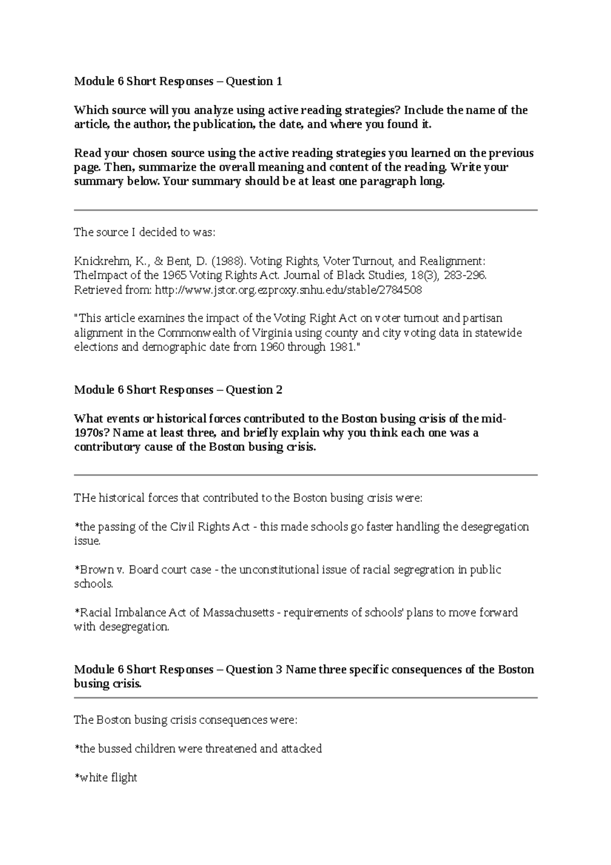 Amanda Locke HIS 200 Applied History -week 6 - short responses - Module ...