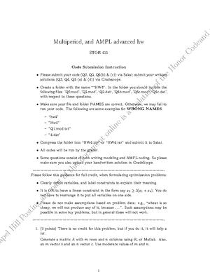 Ex - extra help - Lazy Lane Extra Credit STOR 415 Code Submission ...