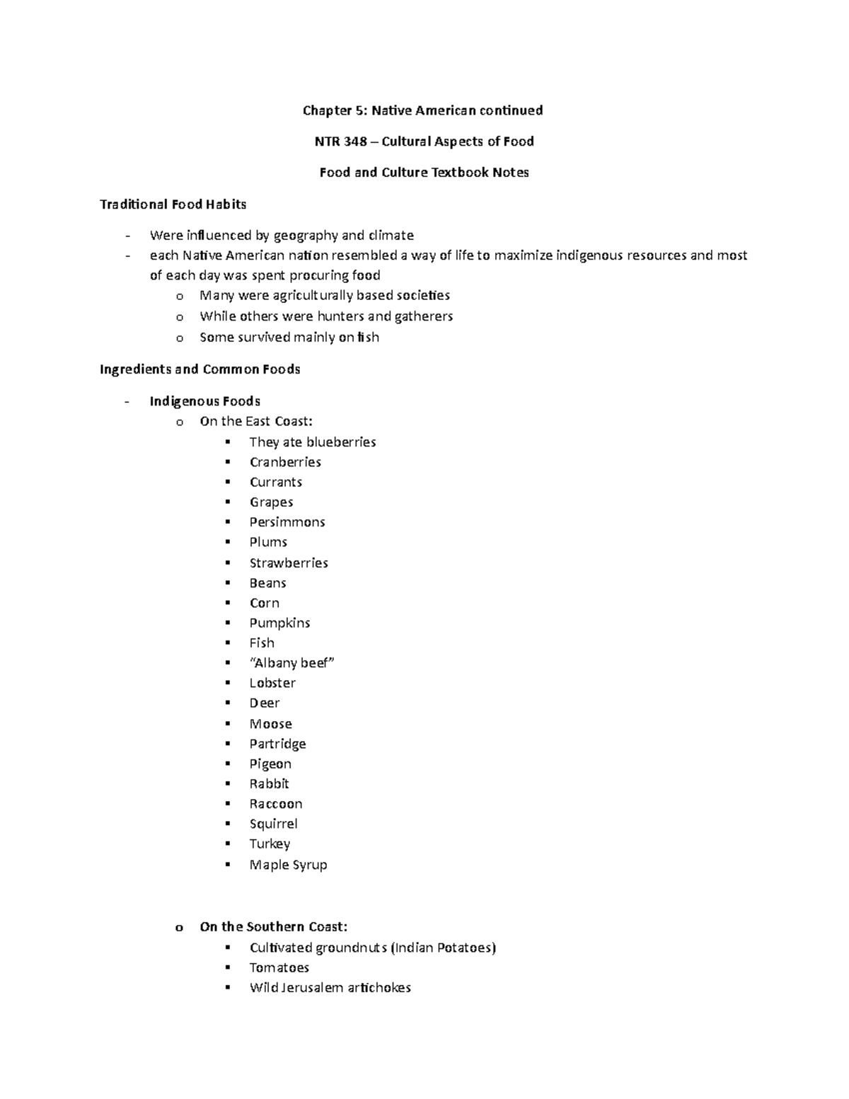 Chapter 5 - Native Americans Notes continued 2 - NTR 348 - Chapter 5 ...