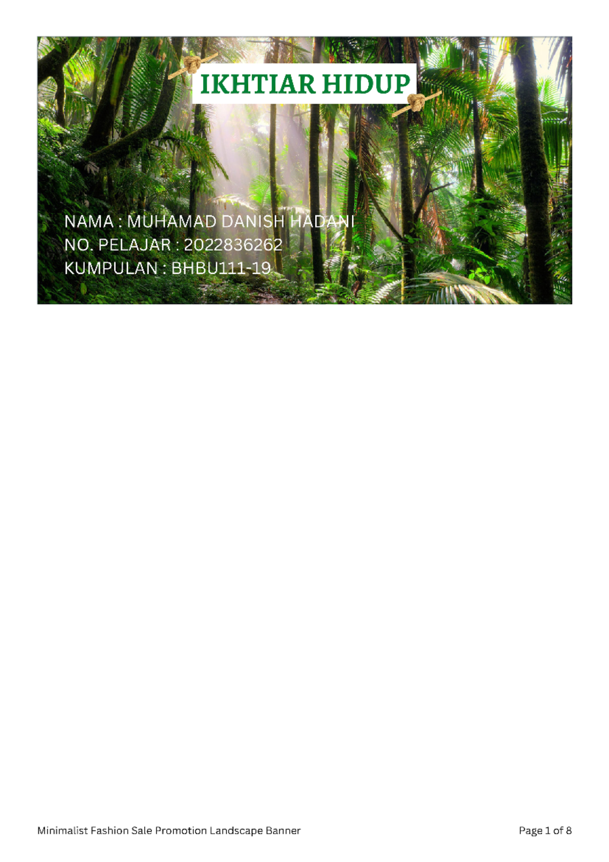 Ikhtiar Hidup - A presentation about survival. - Kesatria Negara 1 ...