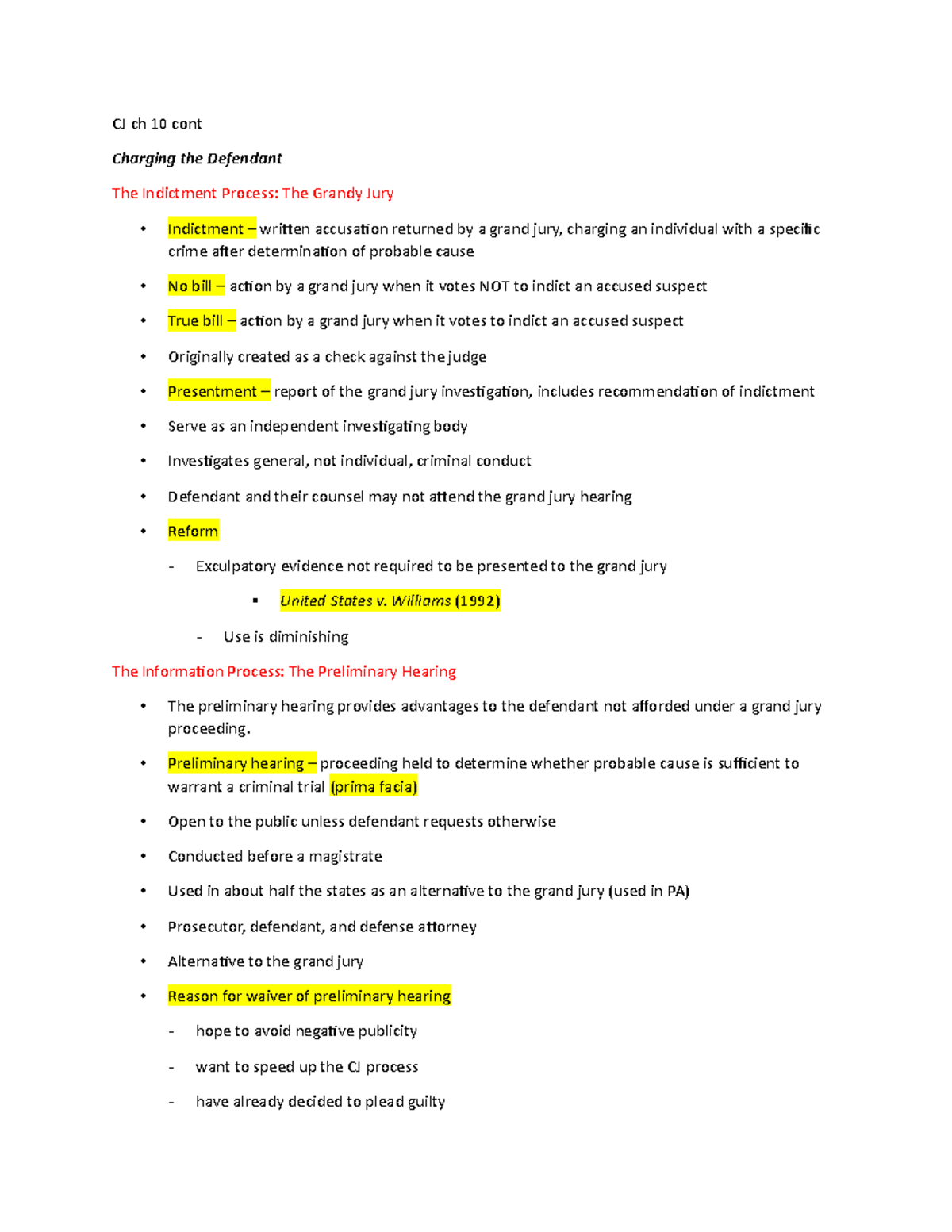 CJ Notes Ch. 10 Pt 2 - roth - CJ ch 10 cont Charging the Defendant The ...