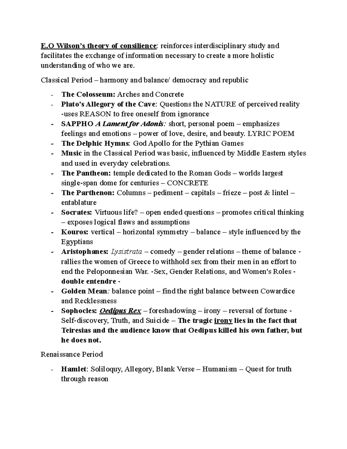 C100 REvised Study - E Wilson’s theory of consilience : reinforces ...