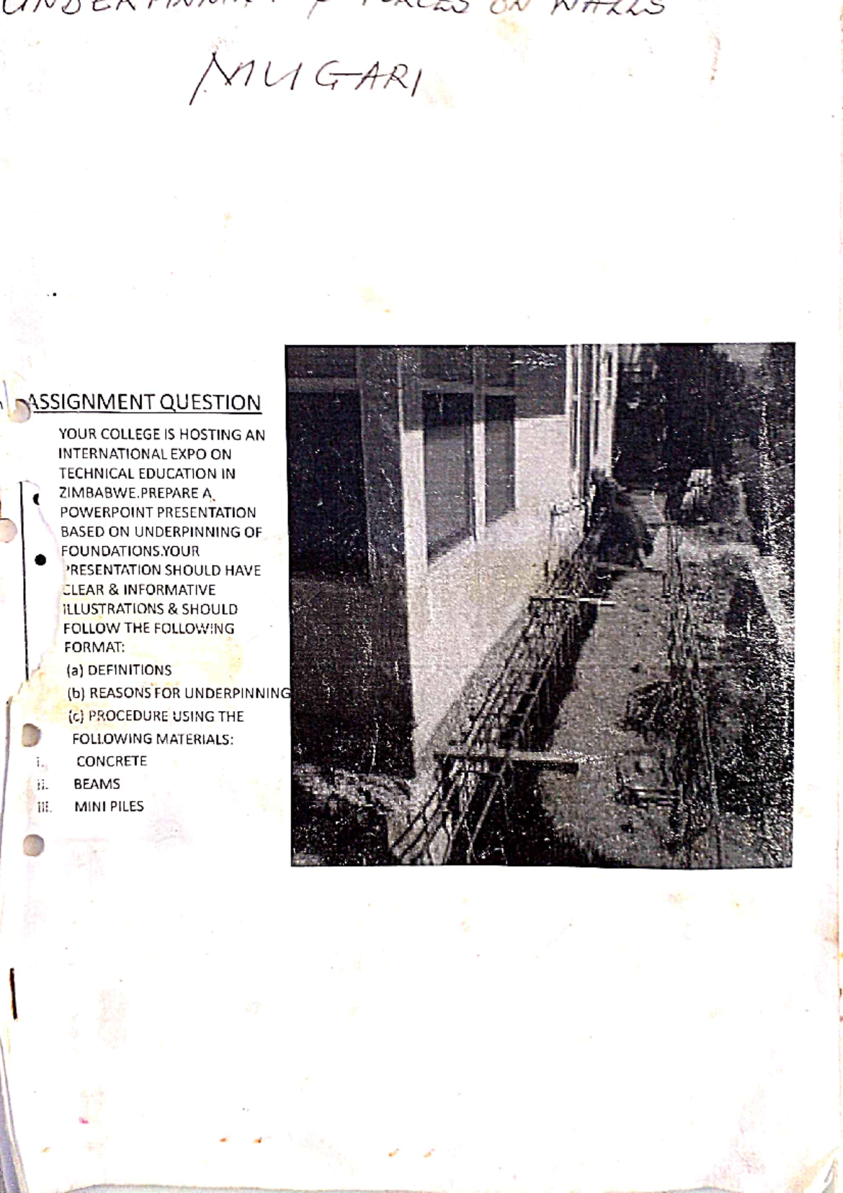 Underpinning - Building technology notes - Studocu