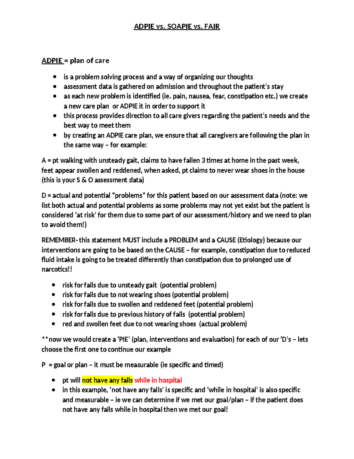 Adpie vs Soapie vs FAIR - notes - ADPIE vs. SOAPIE vs. FAIR ADPIE ...