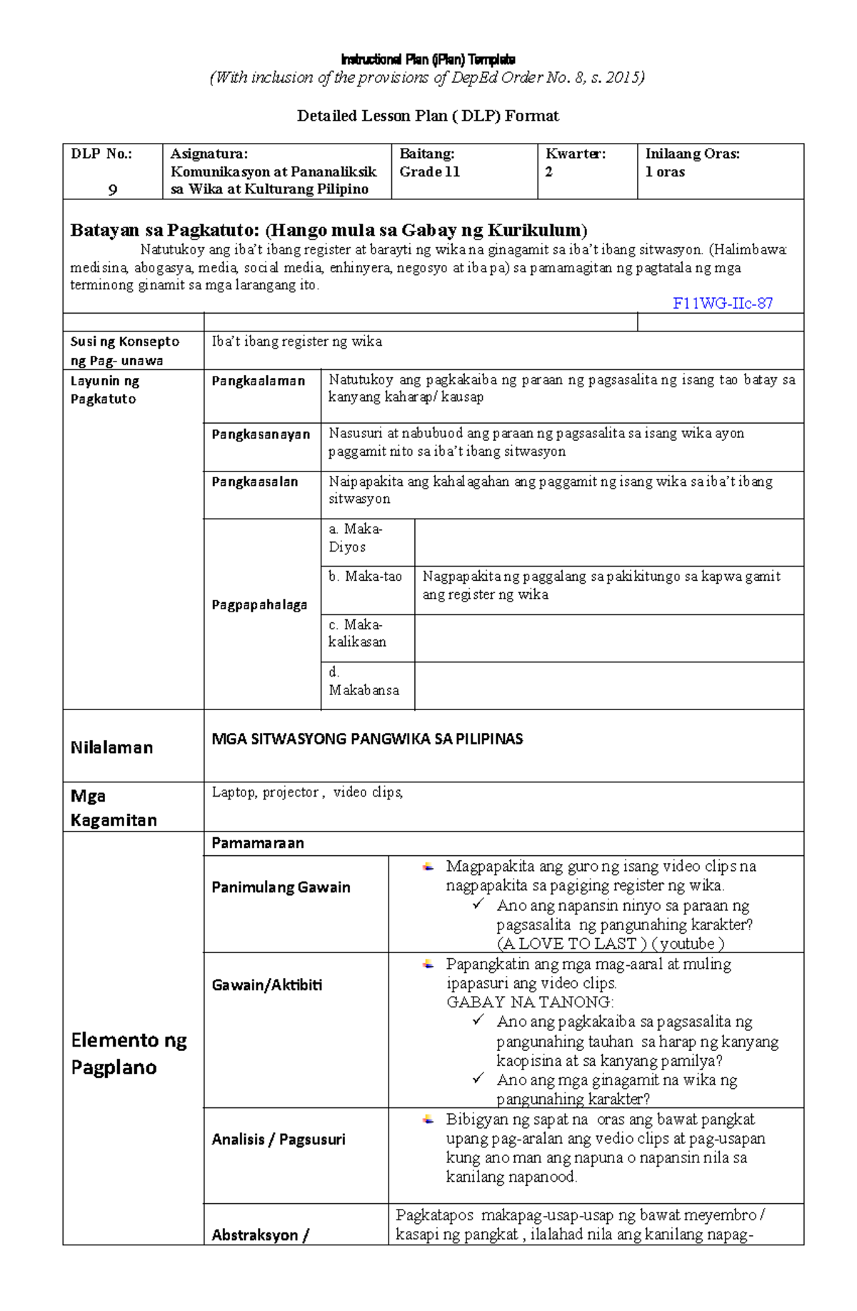 Scribd - english - Instructional Plan (iPlan) Template (With inclusion ...