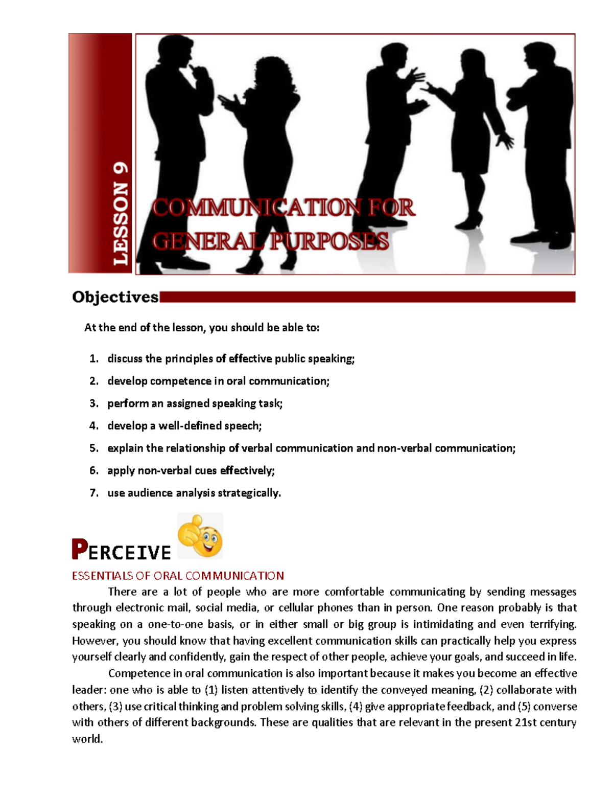 Purposive-Communication Lesson-9 - At the end of the lesson, you should ...