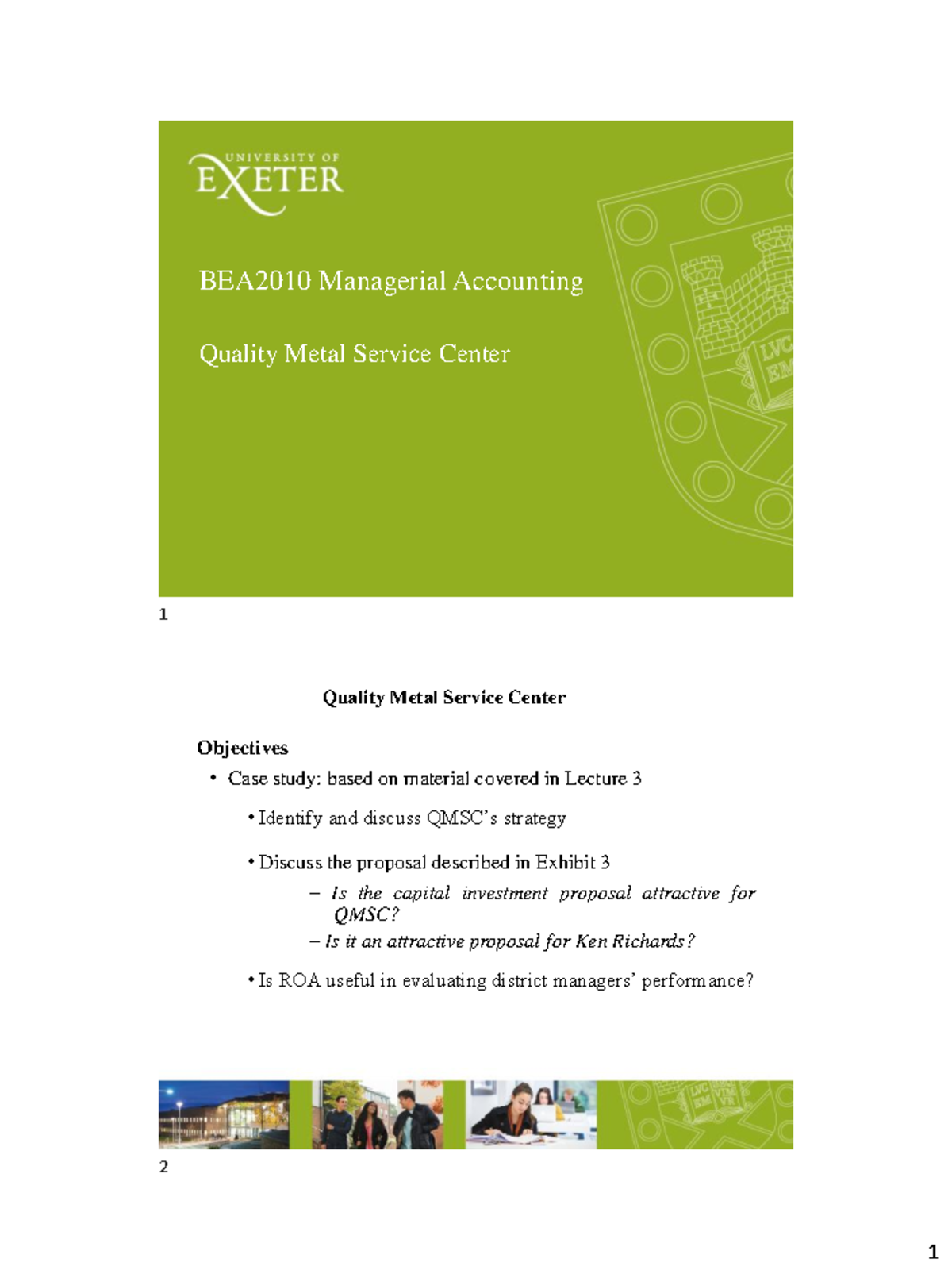 Tutorial 3 solutions - Notes - BEA2010 Managerial Accounting Quality ...