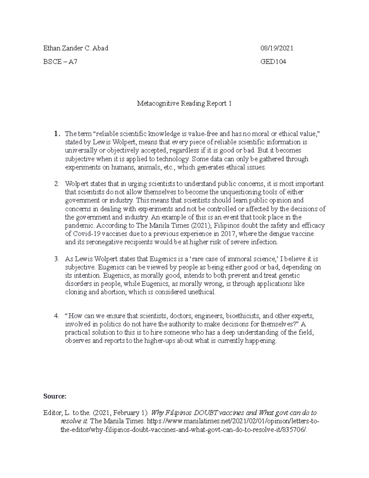 Abad MRR1 - modular reading number 1 - Ethan Zander C. Abad 08/19/ BSCE ...