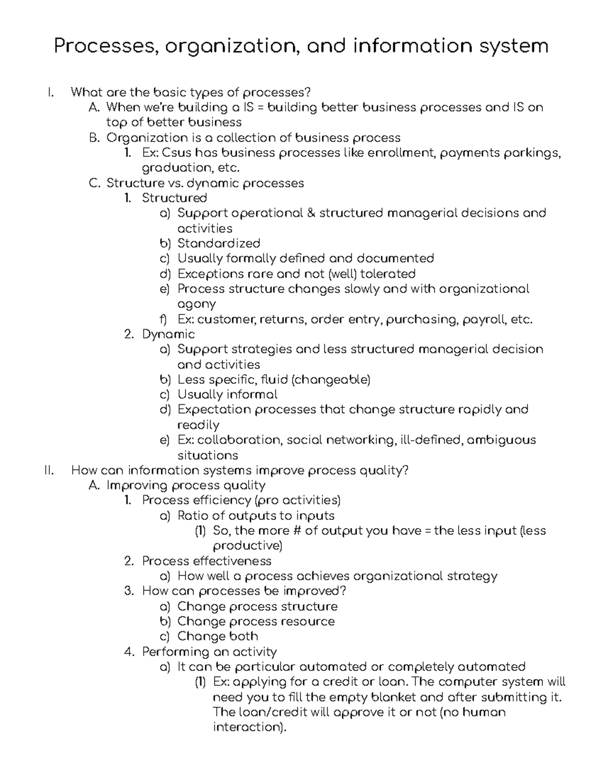 Ch 7 Processes, organization, and information system - What are the ...