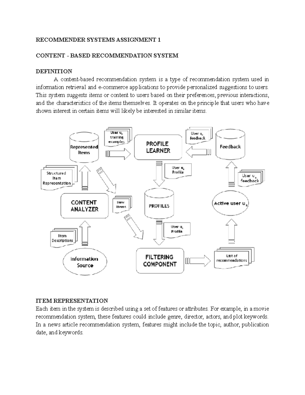 RS Assignment 1 - Notes - RECOMMENDER SYSTEMS ASSIGNMENT 1 CONTENT ...