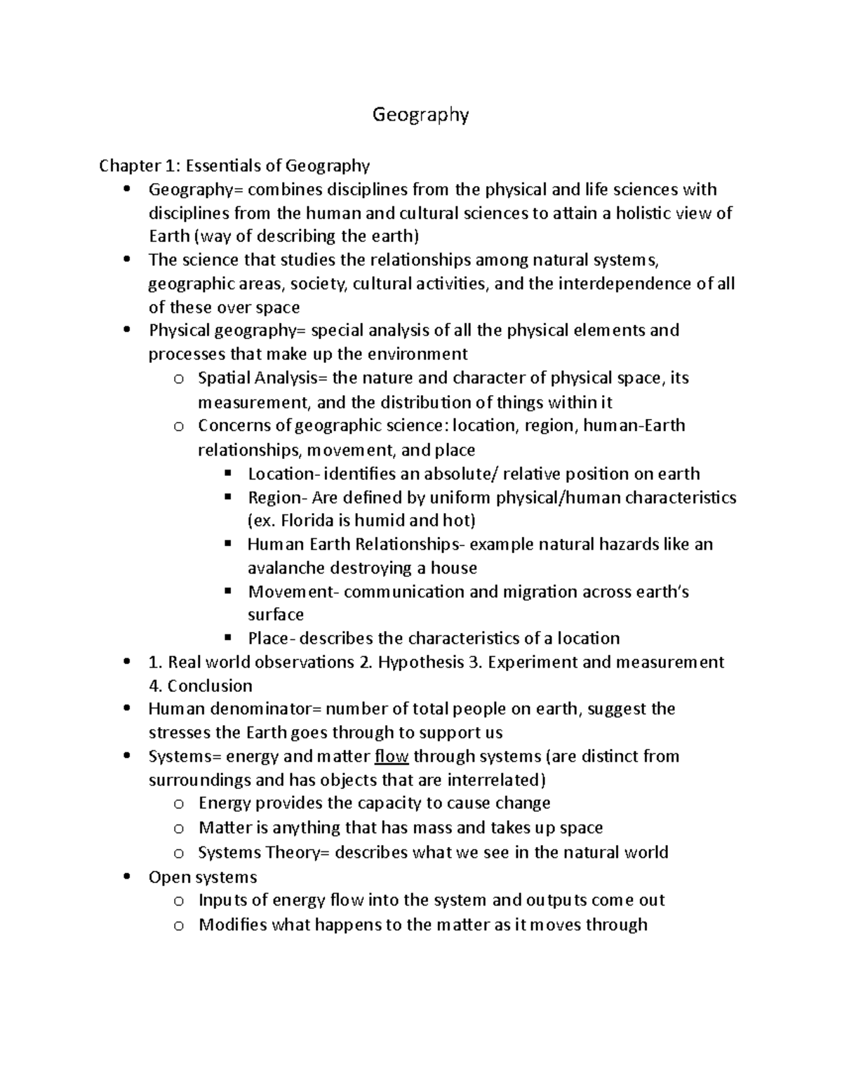 Geography - Summary Intro Phys Geog - Geography Chapter 1: Essentials ...