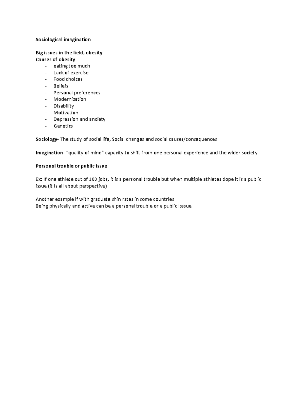 Personal trouble or public issue - Sociological imagination Big issues ...