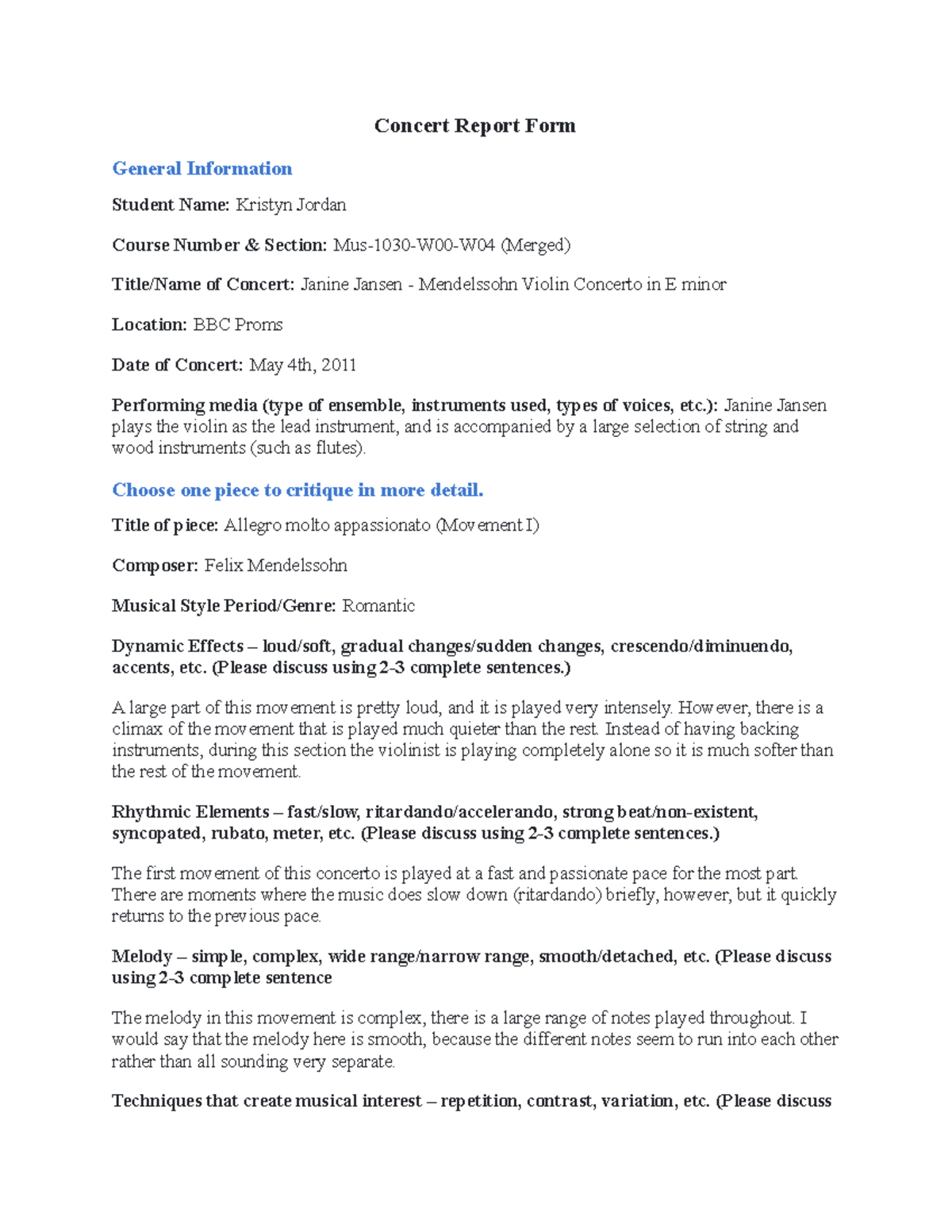 Concert Report #3 - ): Janine Jansen plays the violin as the lead ...