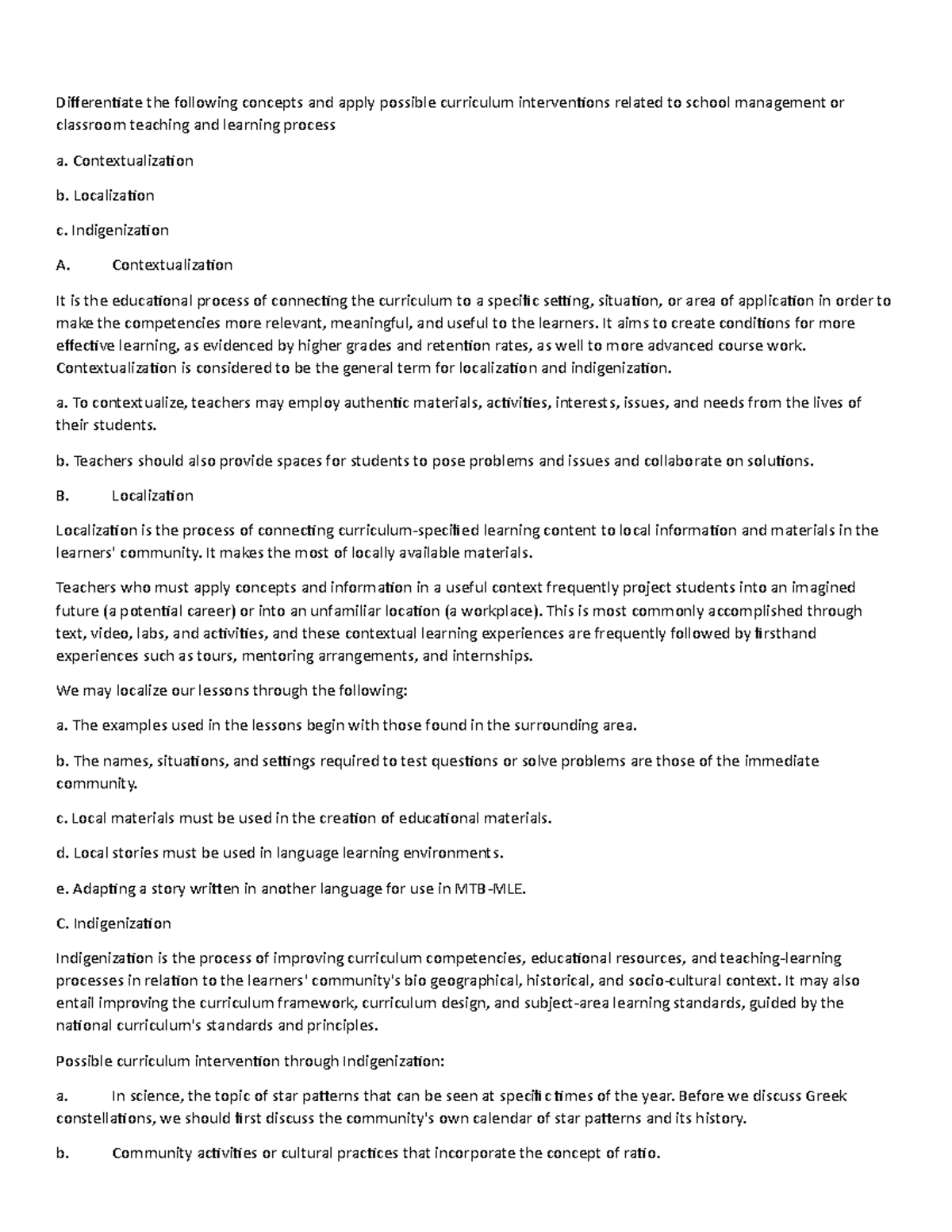 Contextualization - Difference Localization and Indiginezation ...