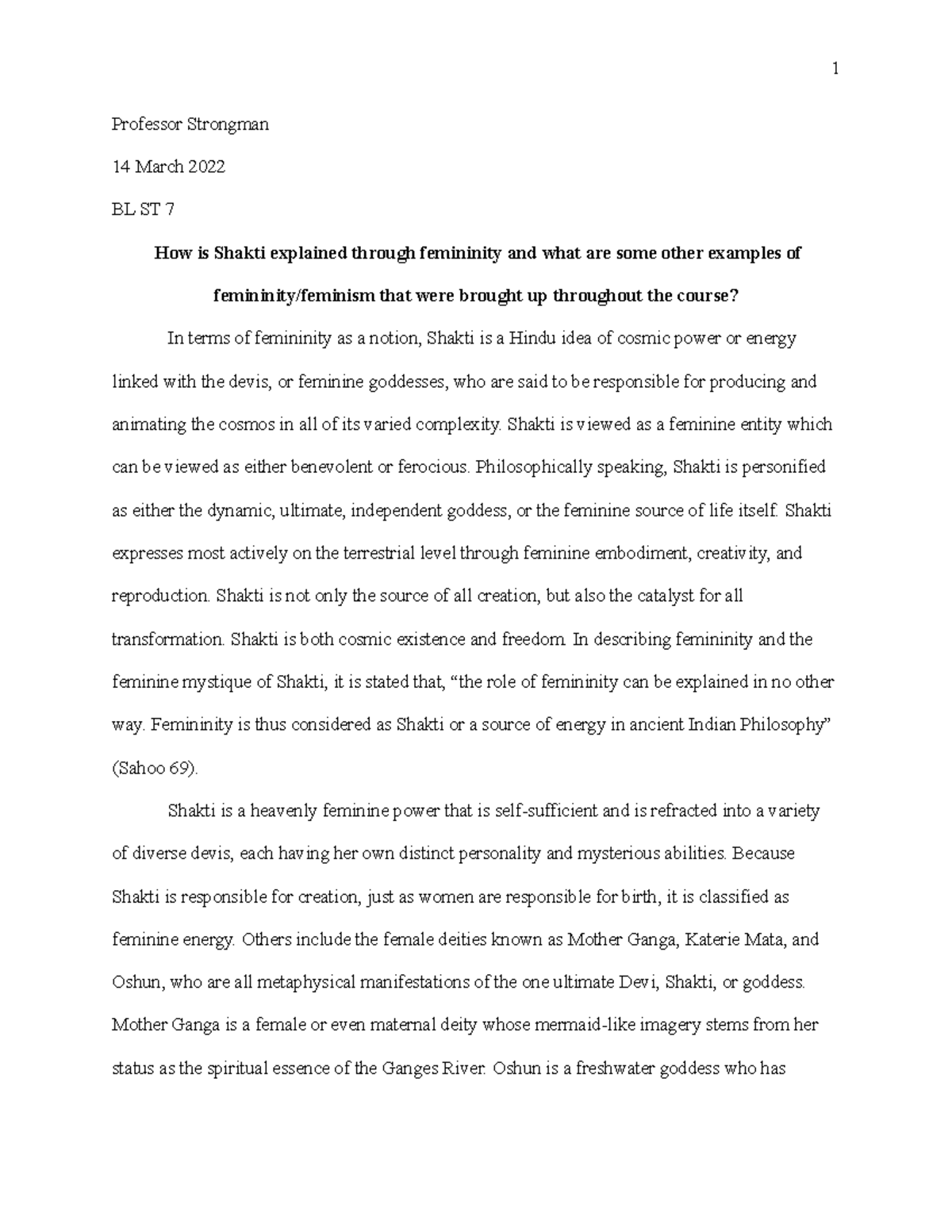 BL ST 7 Final Essay - Professor Strongman 14 March 2022 BL ST 7 How is ...