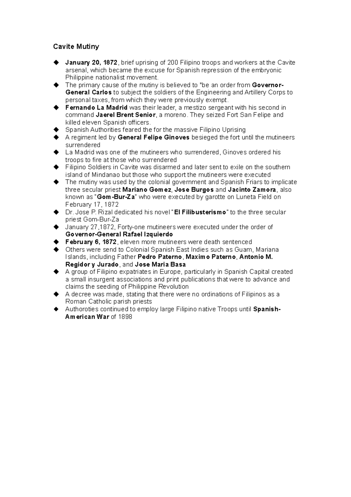 Cavite Mutiny - Hoping my files can help you. - Cavite Mutiny January ...