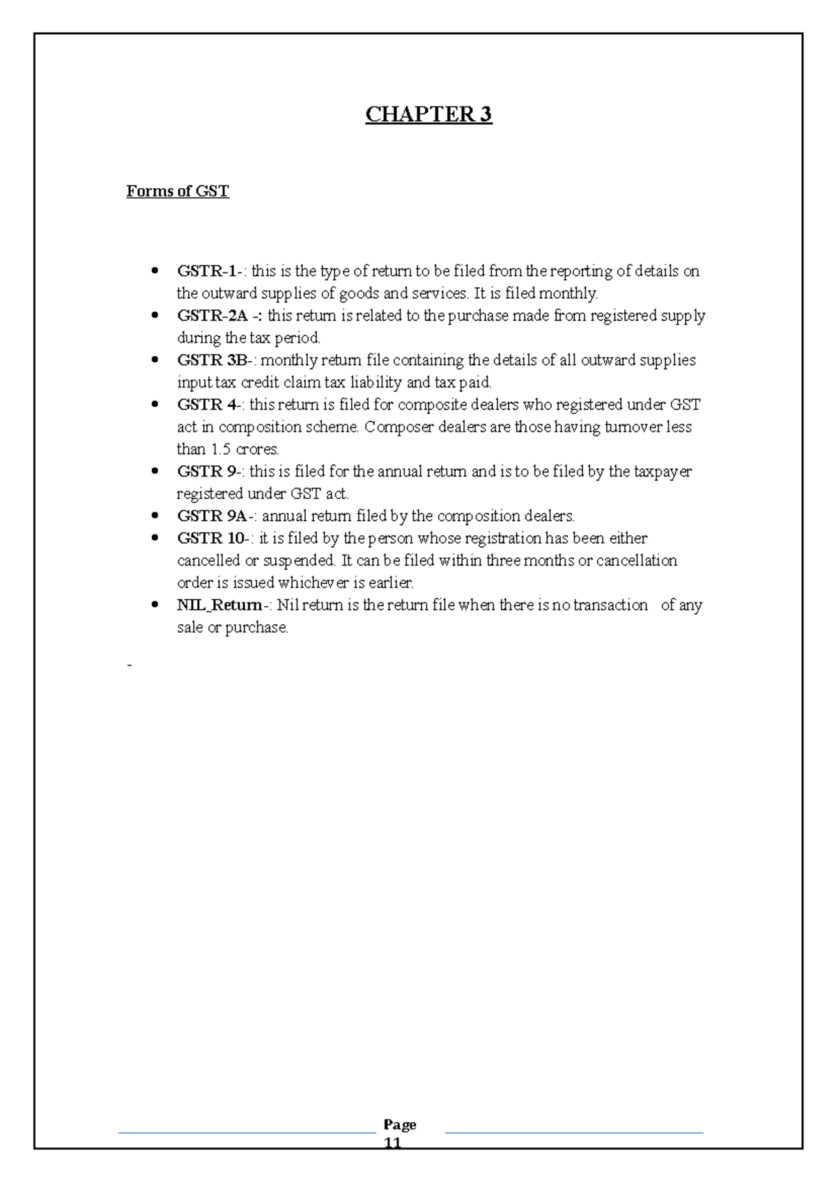 Forms Of GST Gsty CHAPTER 3 Forms Of GST GSTR 1 This Is The Type