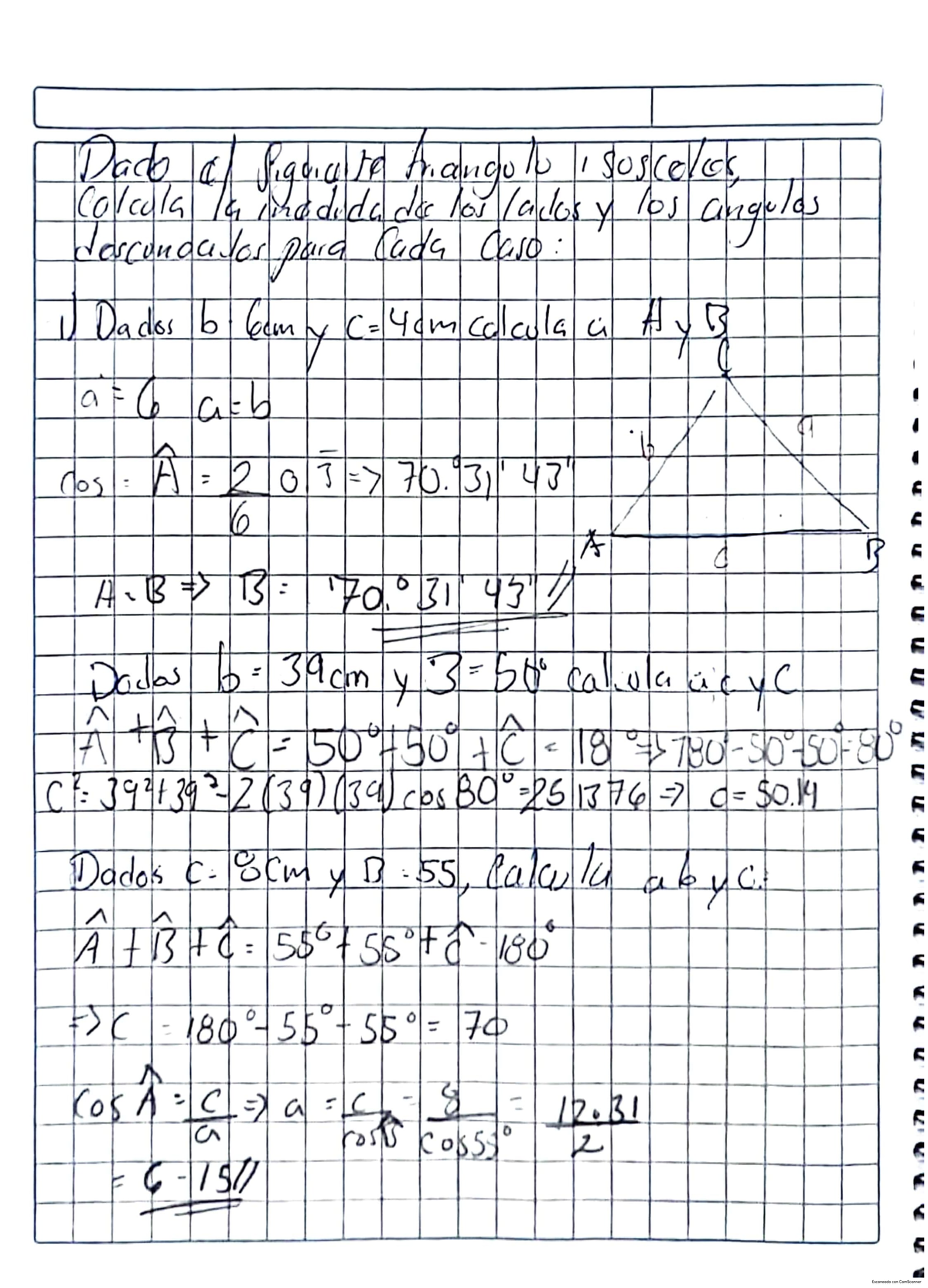 Triángulos Isósceles - Apu tes - Dado C Signature Anangol / susceller ...